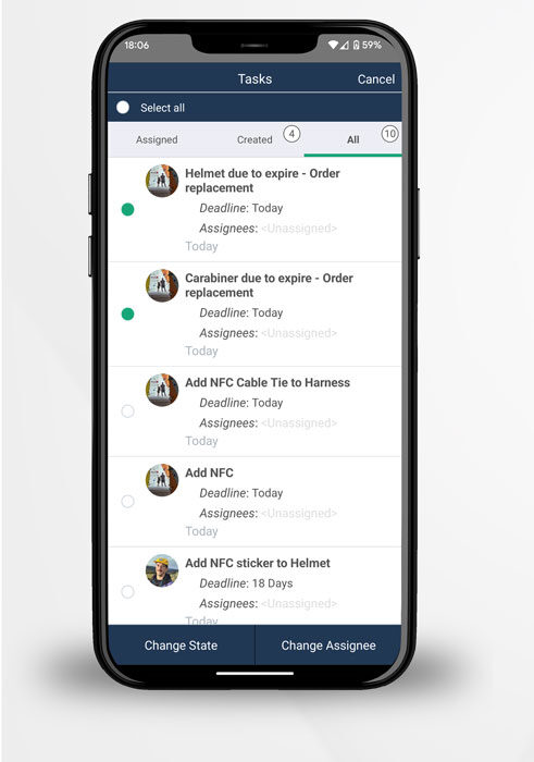Bulk Task Management for Corrective Actions with Search & Filtering